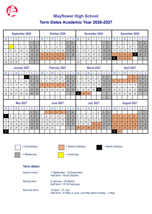 Term dates and timetable – Mayflower High School